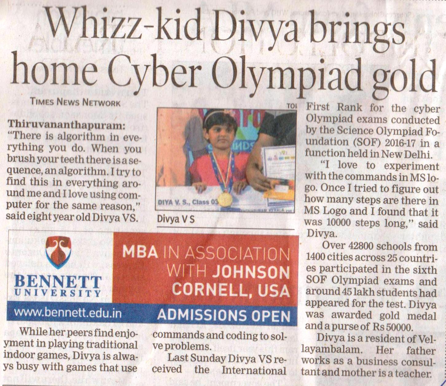 SOF Media Coverage | Science Olympiad Foundation