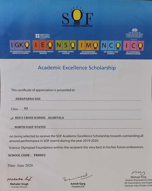 SOF HALL OF FAME-DEBAPARNA DAS | Science Olympiad Foundation
